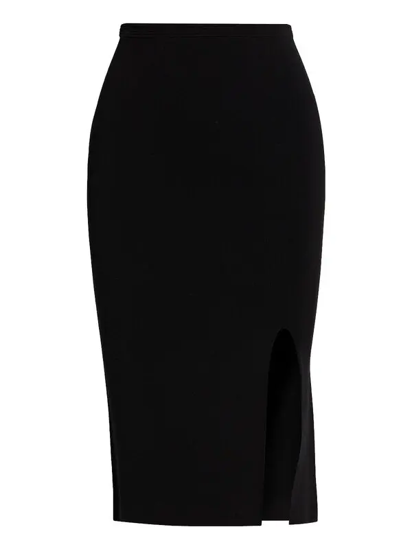 Diane Von Furstenberg Calandre Stretch-knit Midi Skirt - Black