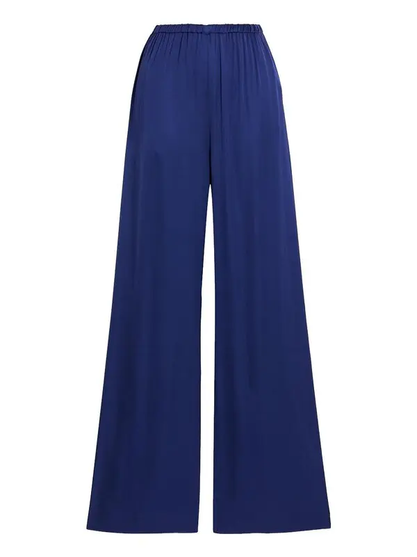 Diane Von Furstenberg Gianna Charmeuse Wide-leg Pants - Indigo