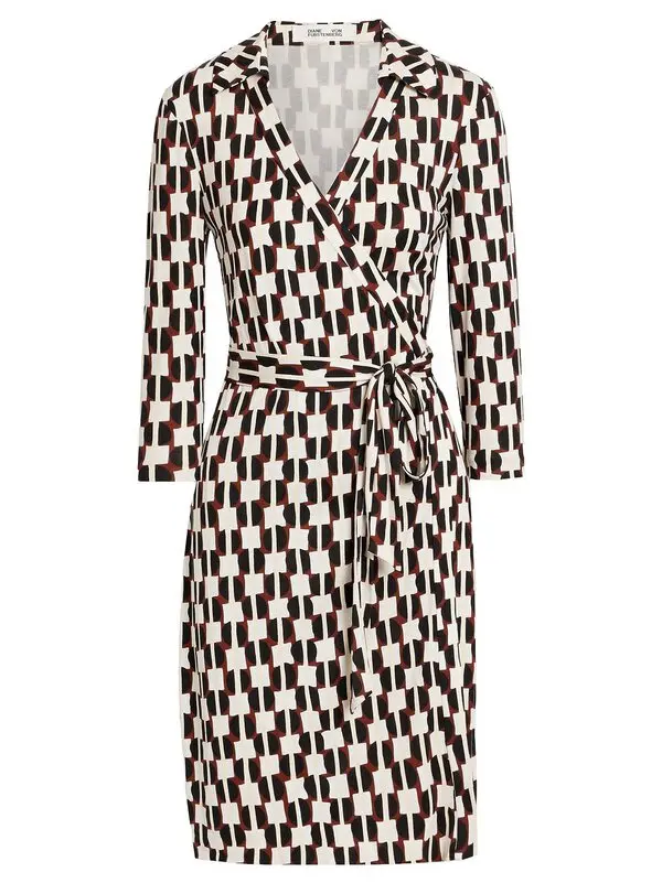 Diane Von Furstenberg Jeanne Printed Silk-jersey Mini Wrap Dress - Brown