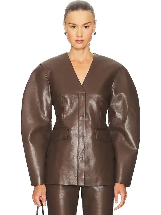 Nanushka Erina Jacket - Chocolate