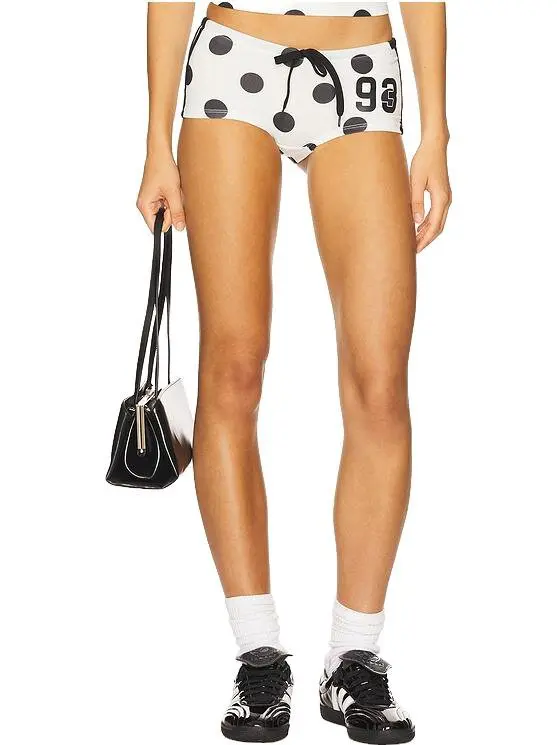 JADED LONDON Polka Dot Football Short - Black & White