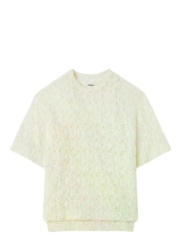 JIL SANDER Short-sleeved Lace T-shirt - White