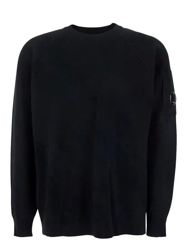 C.P. COMPANY Raglan-sleeve Lens-pocket Sweater - Blue
