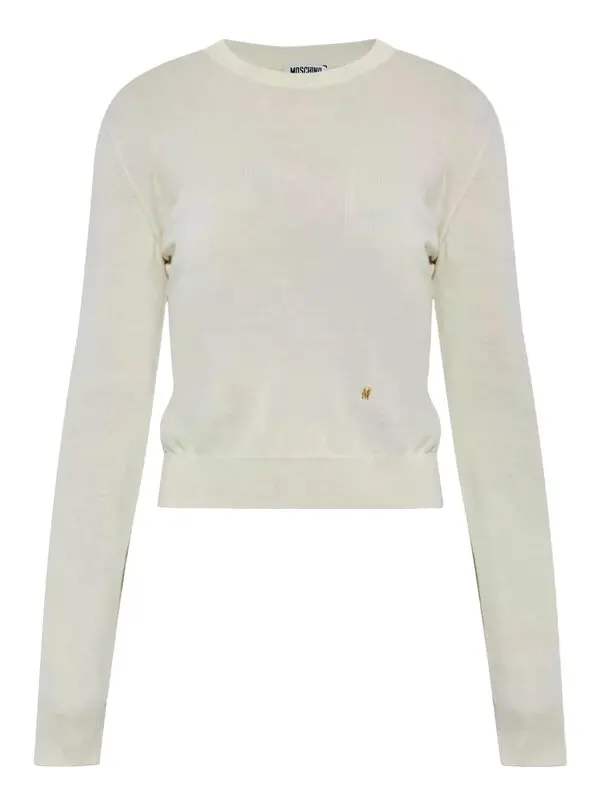 Moschino Logo-detail Wool Sweater - Neutrals
