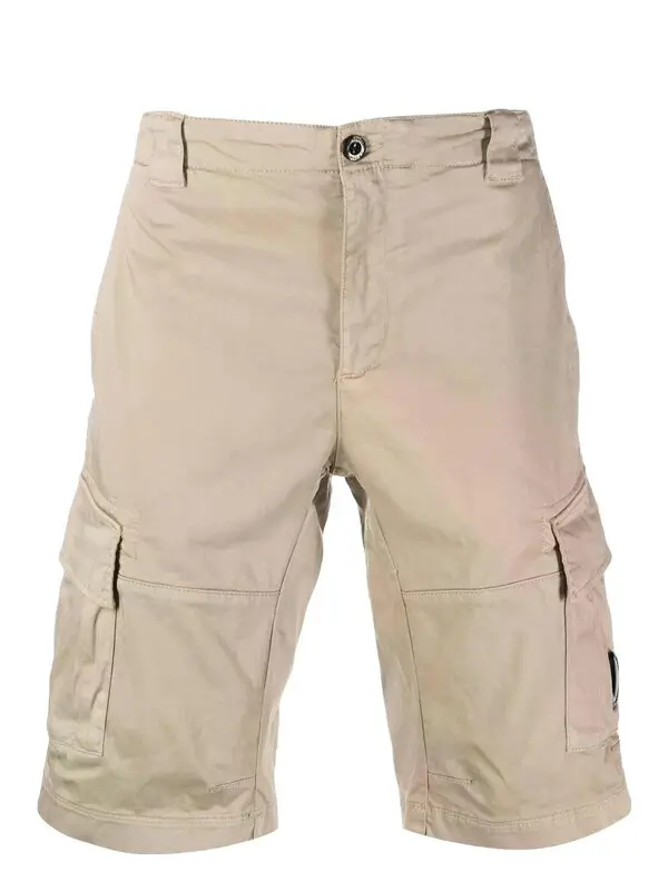 C.P. COMPANY Lens-detail Cotton Cargo Shorts - Neutrals