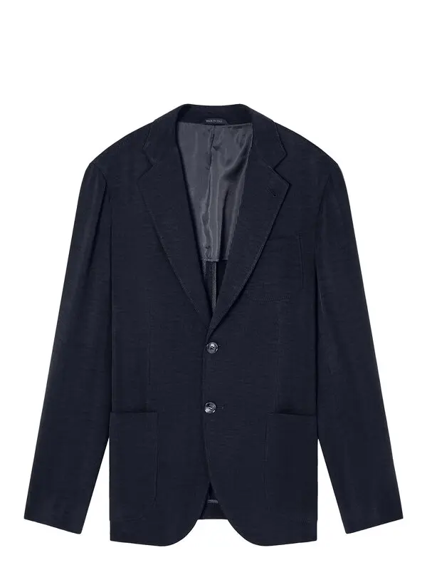 Giorgio Armani Upton Line Single-breasted Cupro Jacket - Black