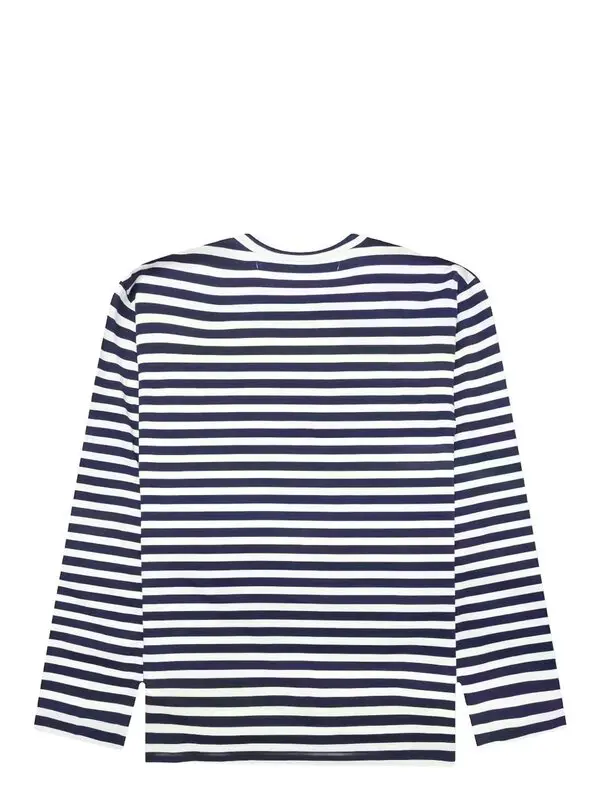 Play Comme Des Garcon X The Artist Invader Striped Long-sleeve T-shirt - Blue