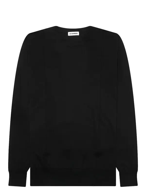 JIL SANDER Round-neck Panelled Sweater - Black