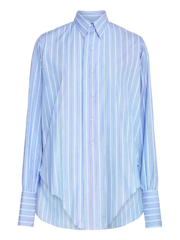MAISON MARGIELA Striped Long-sleeved Shirt - Blue