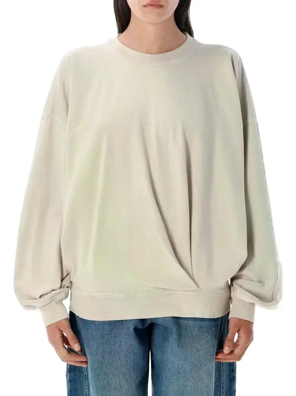 MARANT ETOILE Twist-detail Crew-neck Sweatshirt - Neutrals