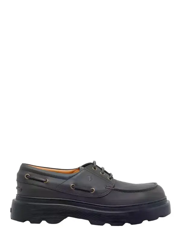 TOD'S Lace-up Platform Boat Shoes - Black