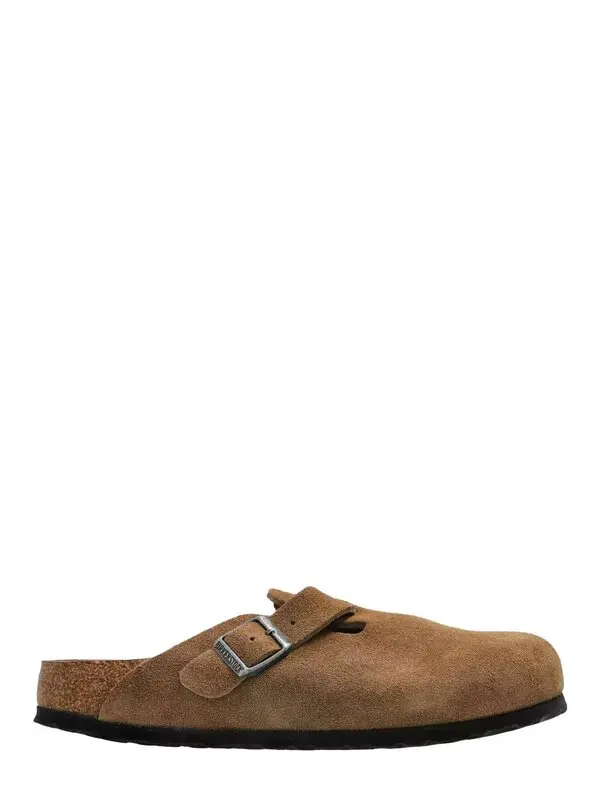 BIRKENSTOCK Buckled Suede Flat Mules - Brown