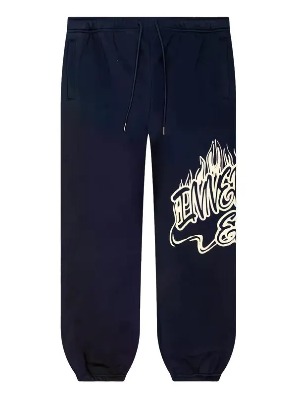 HONOR THE GIFT Flame-print Cotton Sweatpants - Blue