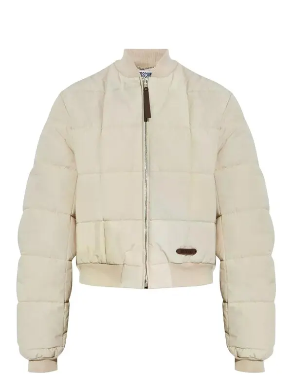 Moschino Quilted Bomber Jacket - Neutrals