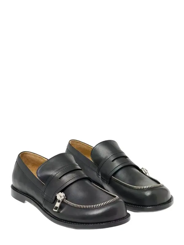 JW Anderson Zip-detail Penny Loafers - Black