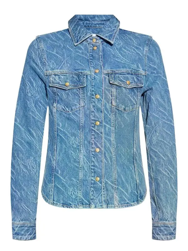 GANNI Acid-wash Denim Shirt - Blue