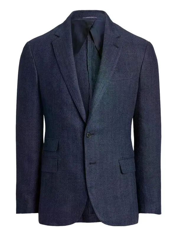 Ralph Lauren Purple Label Herringbone Blazer - Blue