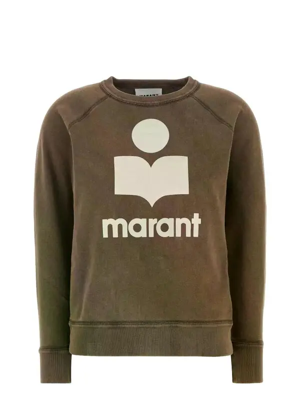 MARANT ETOILE Logo-embroidered Cotton Sweatshirt - Brown