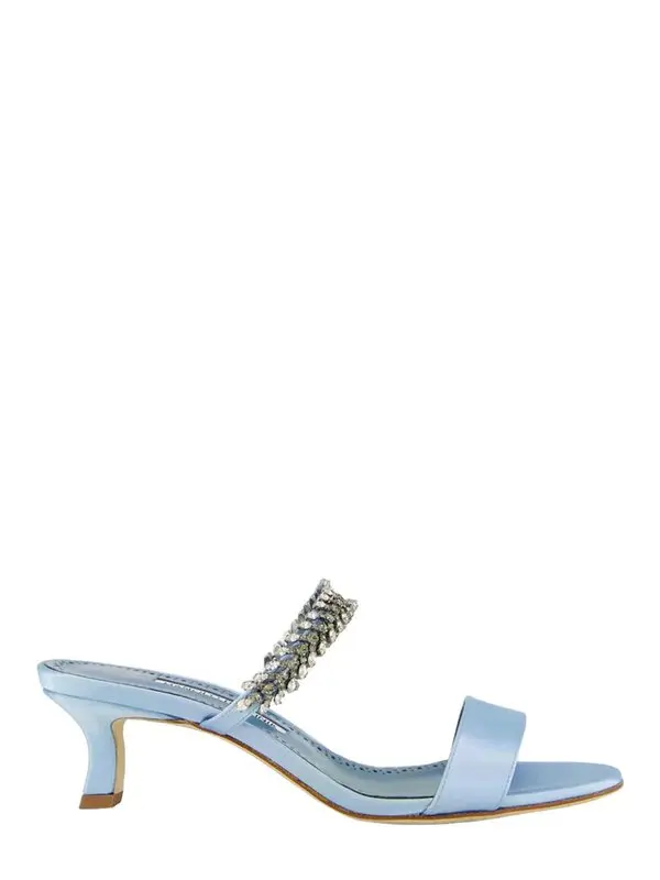 Manolo Blahnik 50mm Kifasan Crystal-embellished Satin Sandals - Blue
