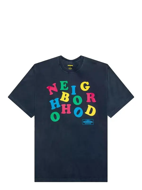 NEIGHBORHOOD Graphic-print Cotton T-shirt - Blue