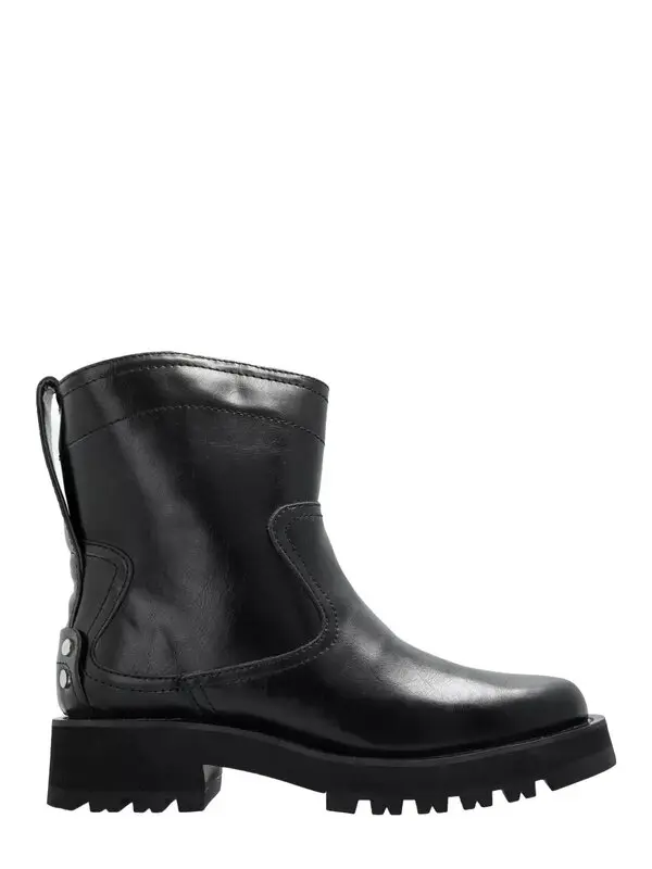 GANNI Pull-on Biker Boots - Black