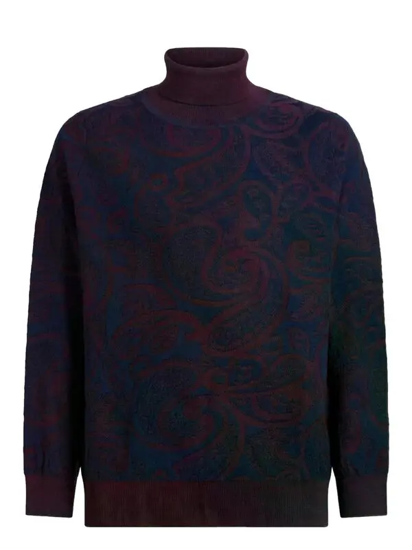 Etro Paisley Jacquard Turtleneck Sweater - Blue