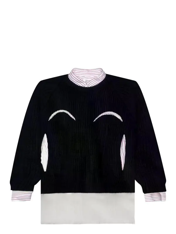 MAISON MARGIELA Layered Shirt-panelled Sweater - Black