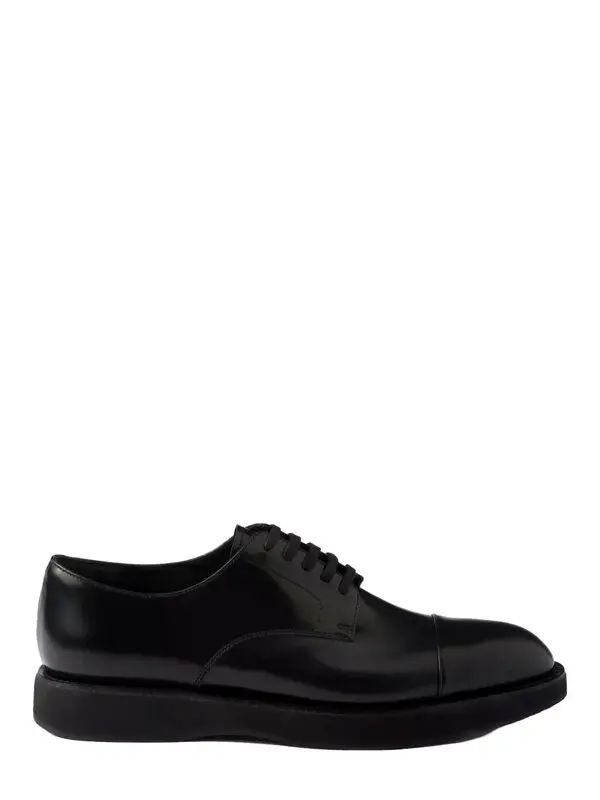 Prada Leather Lace-up Shoes - Black