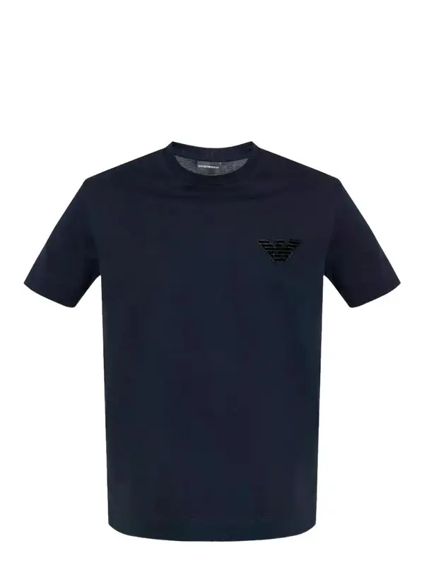 Emporio Armani Logo-embellished Cotton T-shirt - Blue