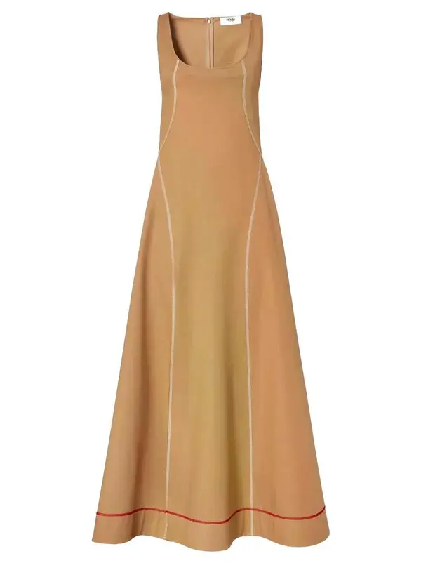 Fendi Seam-detail Maxi Dress - Neutrals