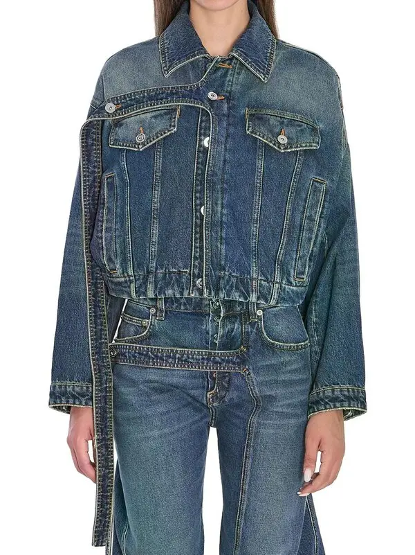 Jean Paul Gaultier Denim Strap Jacket - Blue