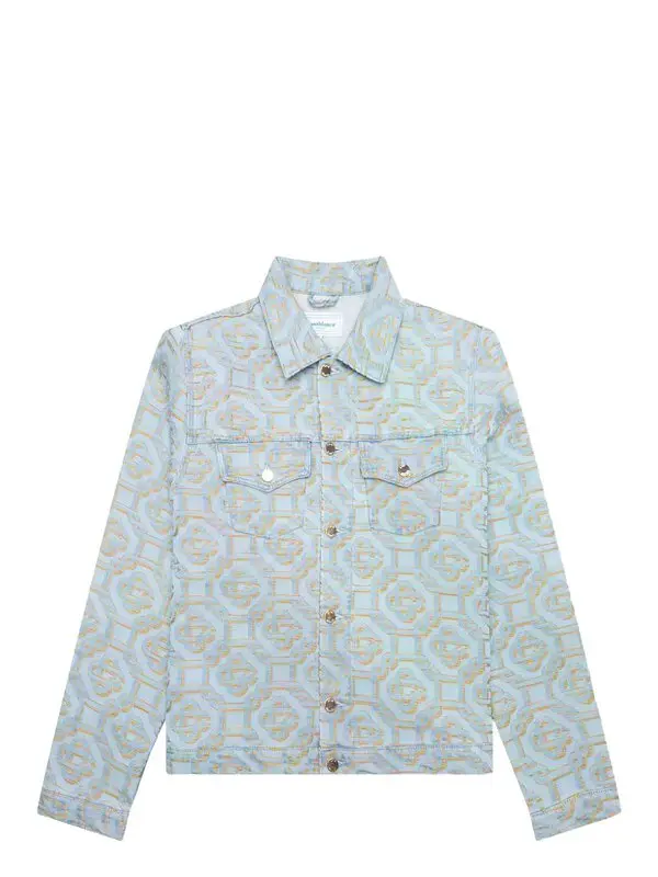 Casablanca Monogram-jacquard Denim Jacket - Blue