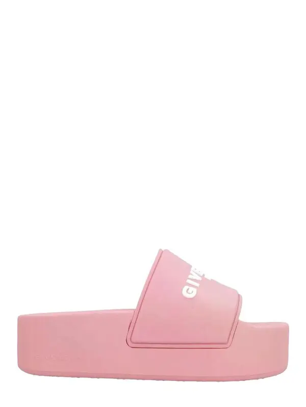 Givenchy Logo Platform Slides - Pink