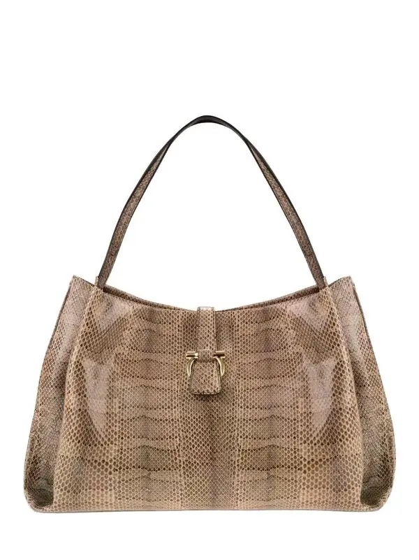 FERRAGAMO Snakeskin Tote Bag - Neutrals