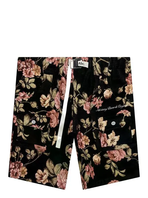 ADVISORY BOARD CRYSTALS Floral-jacquard Waterproof Shorts - Black