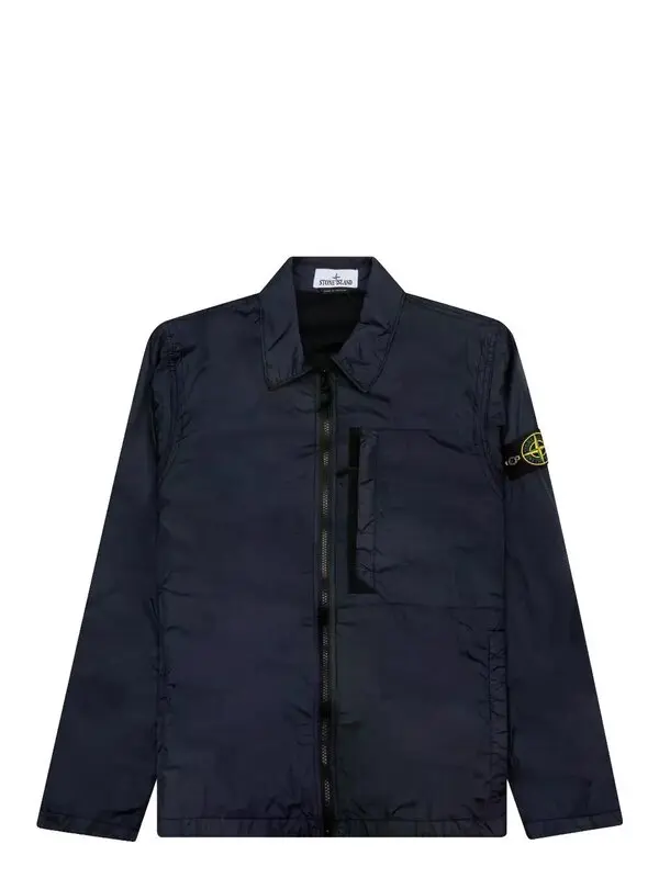 Stone Island Zip-fastening Patch-pocket Overshirt - Blue