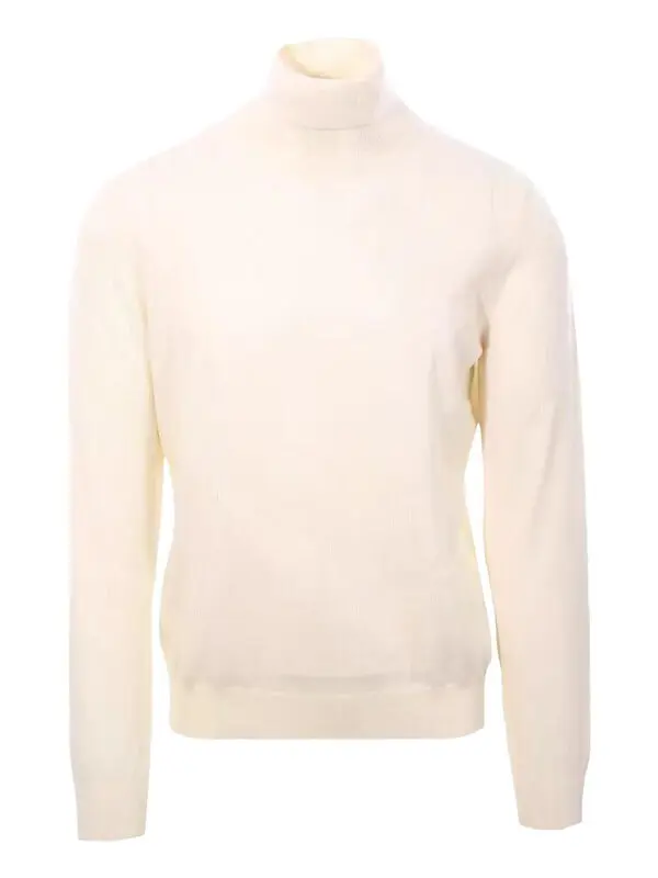 GRAN SASSO Turtleneck Wool Sweater - White