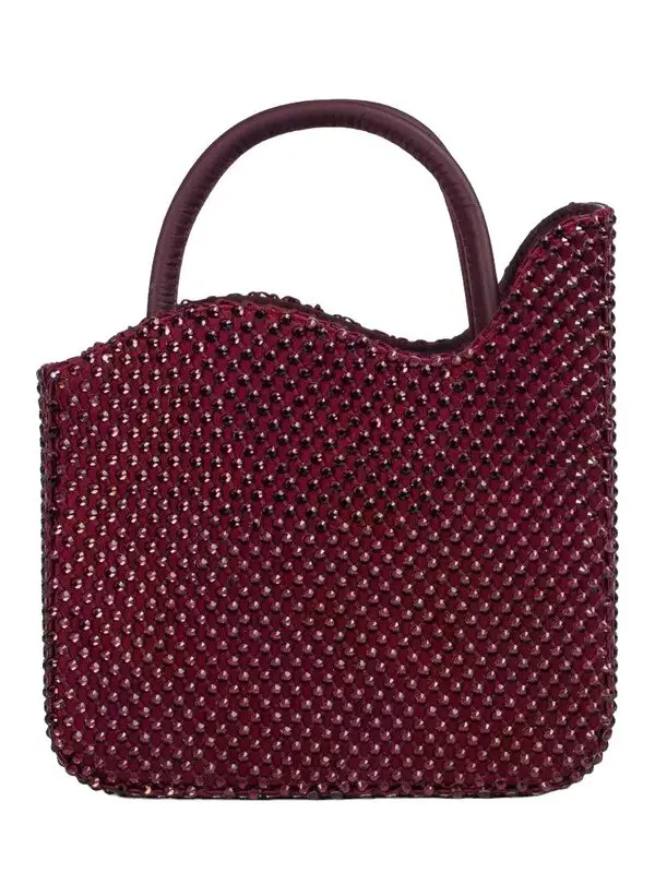 LE SILLA Small Ivy Beaded Tote Bag - Red