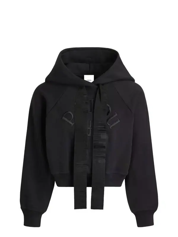 Patou Logo-embroidered Hoodie - Black