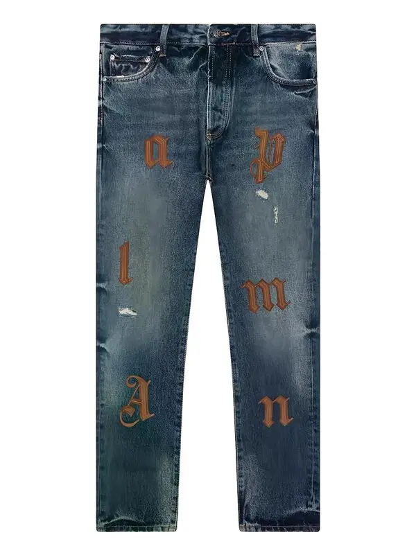 Palm Angels Logo-patch Jeans - Blue