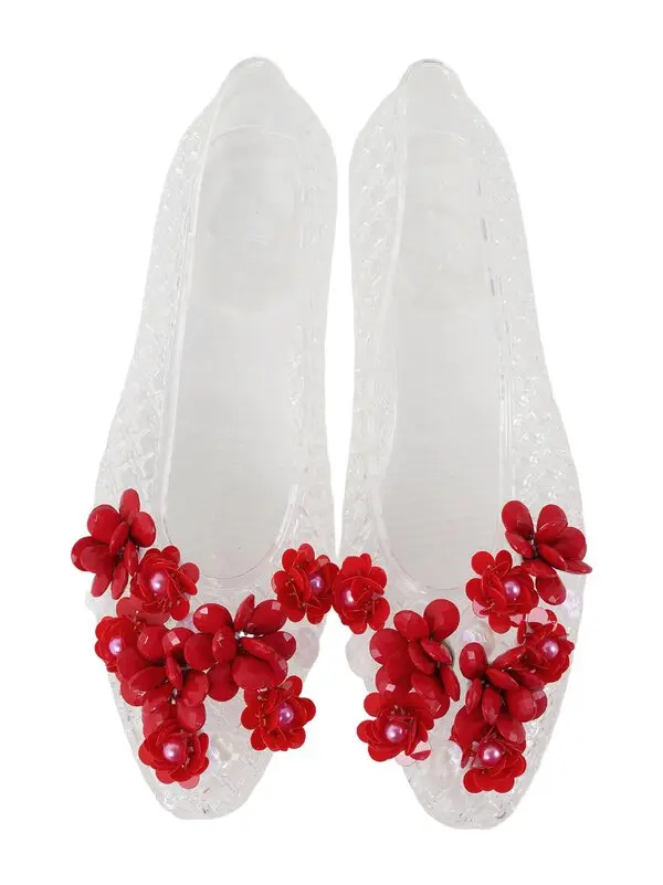 HEAVENLY JELLY Nova Embellished Jelly Shoes - Clear