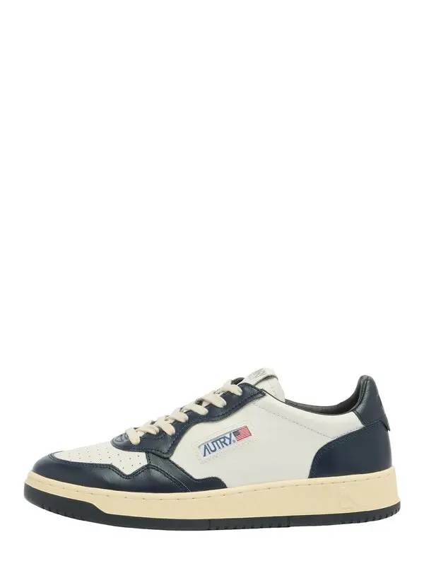 AUTRY 01 Medalist Low Leather Sneakers - Wht/blue