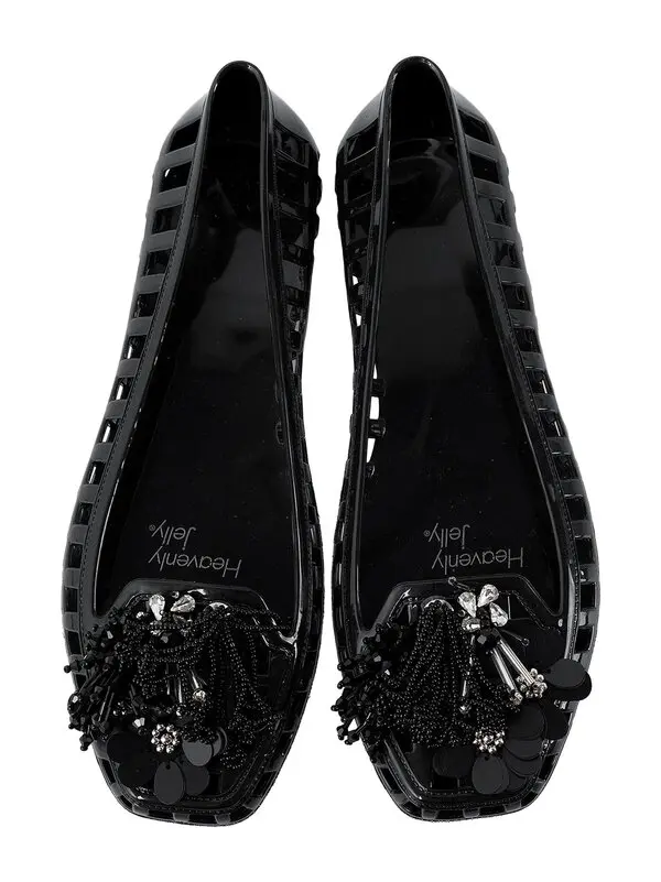 HEAVENLY JELLY Dazzla Embellished Jelly Loafers - Black