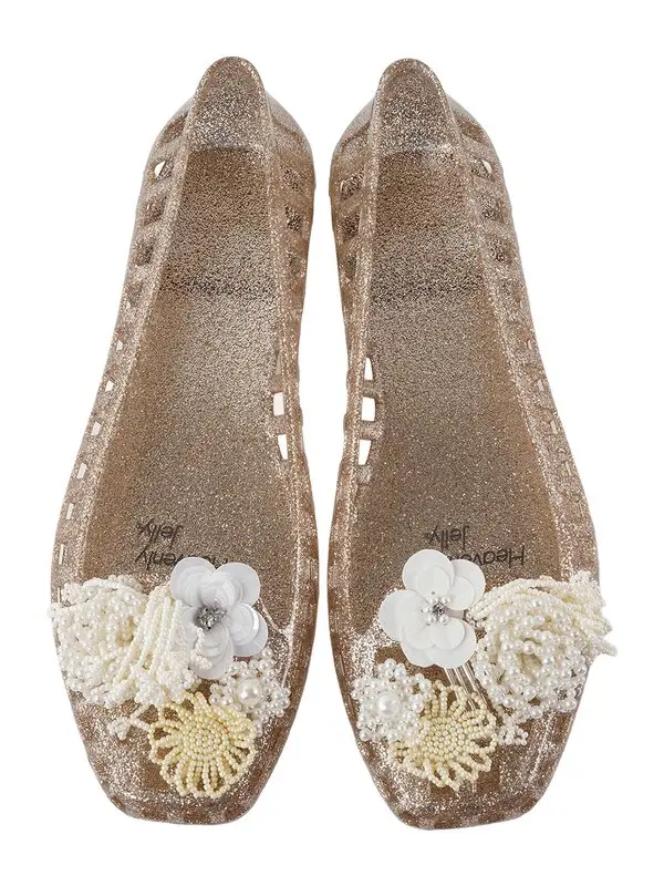 HEAVENLY JELLY Dazzla Embellished Jelly Loafers - Gold