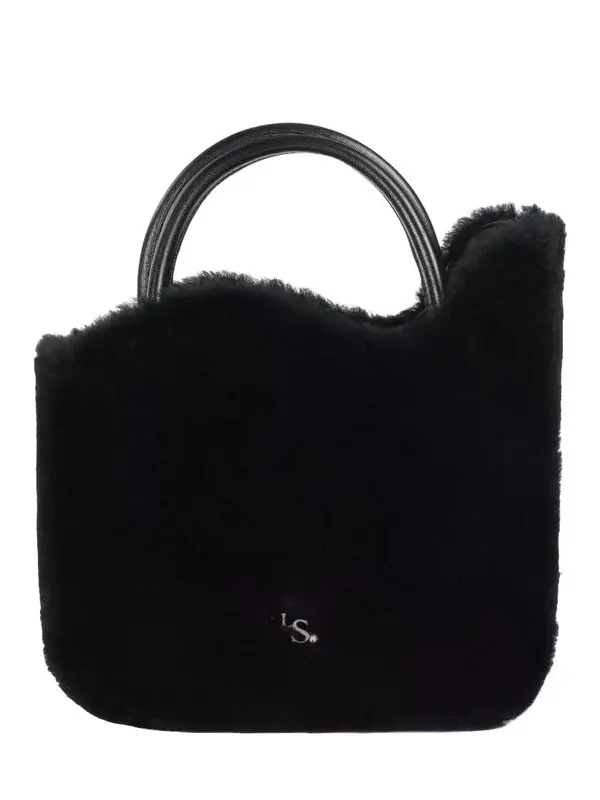 LE SILLA Shearling Tote Bag - Black