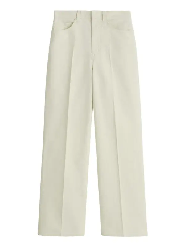 Cos Cotton-canvas Straight-leg Trousers - White