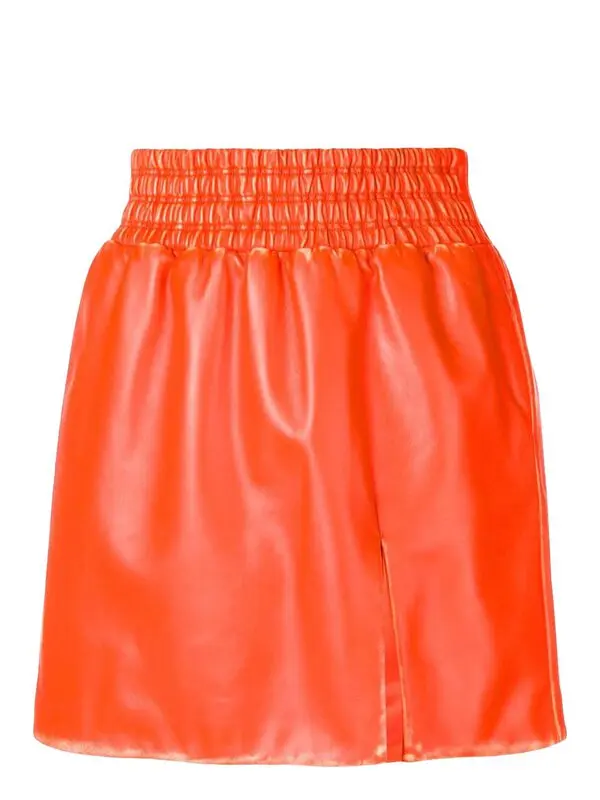 Miu Miu Lambskin Biker Mini Skirt - Orange