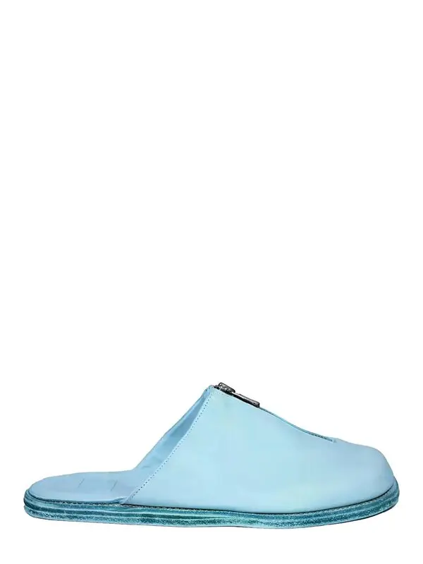 Guidi Zip-detail Suede Leather Mules - Blue