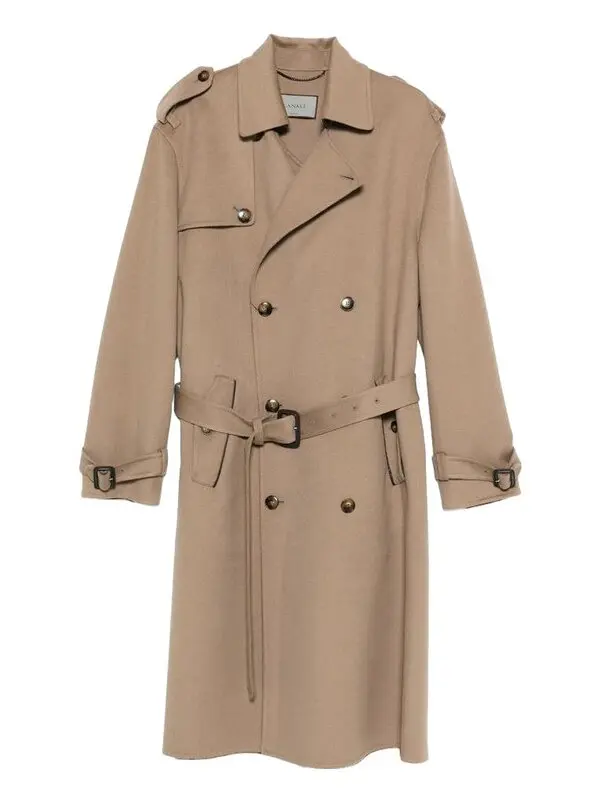 Canali Double-breasted Coat - Beige
