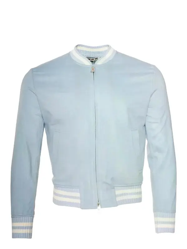 KIRED Ribbed-trim Cashmere Bomber Jacket - Blue